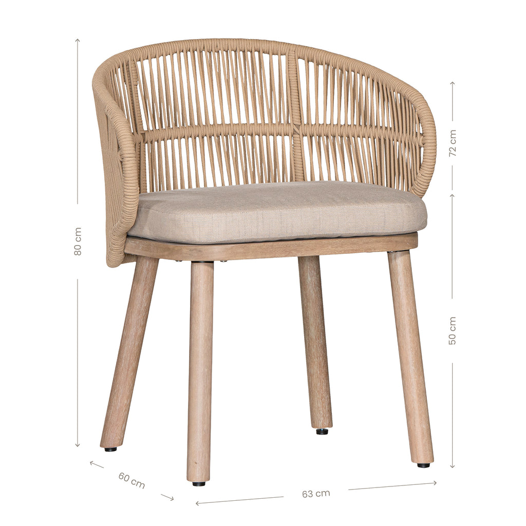 Maya Dining Chair | Fishbone Rope Weave for Indoor & Outdoor – KULALA ...