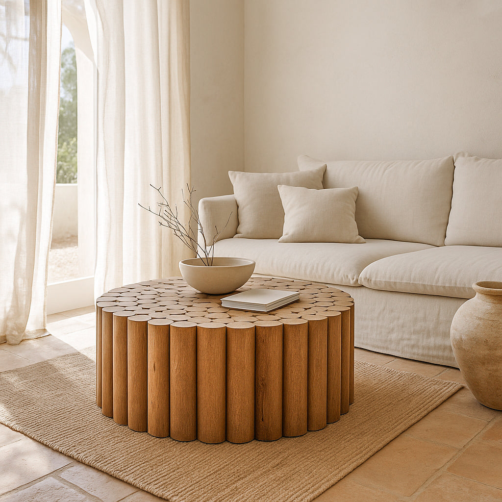 Caribbean Oak Coffee Table Sculptural Timber Centrepiece – KULALA Living