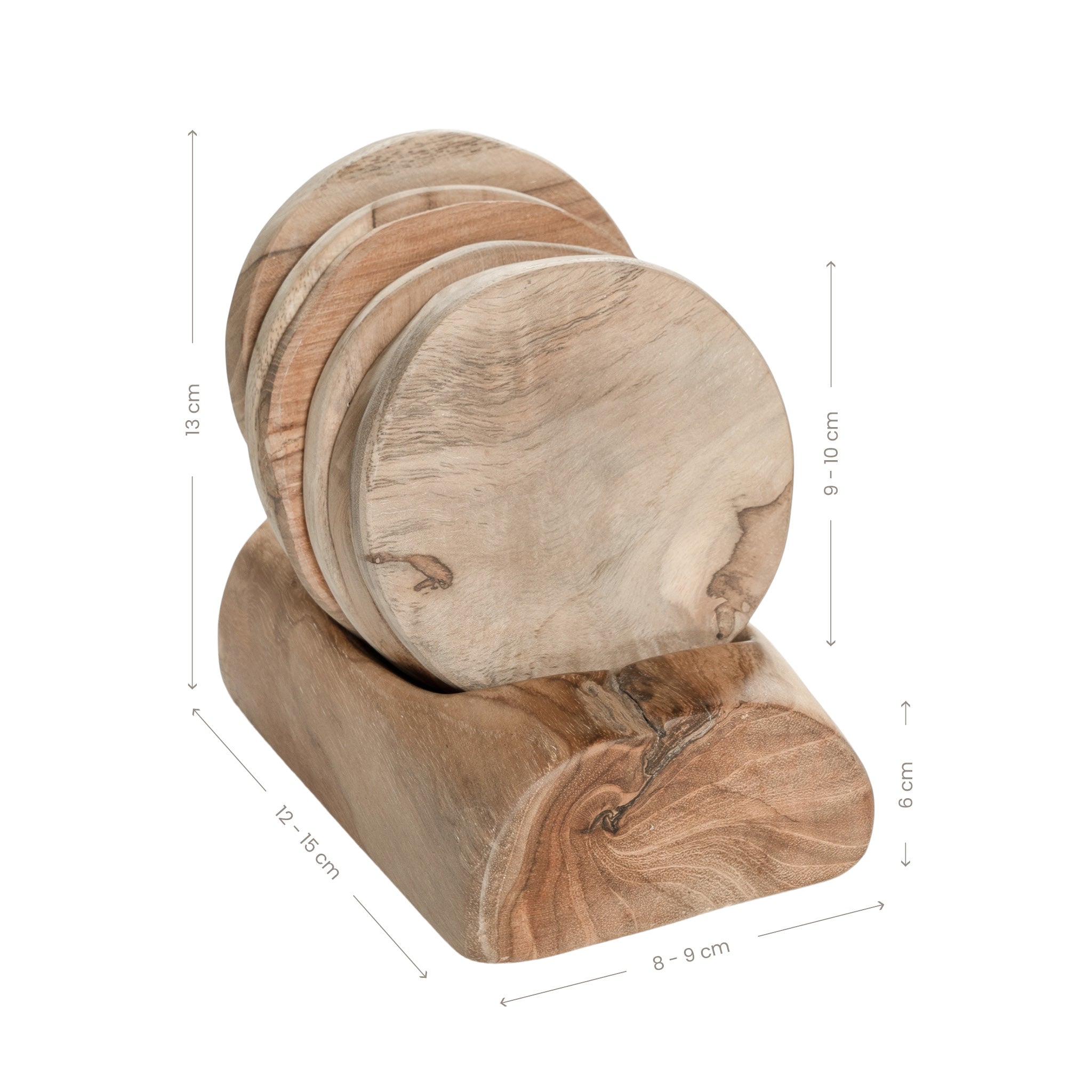 Hand Carved Teak Coaster Set Natural – KULALA Living