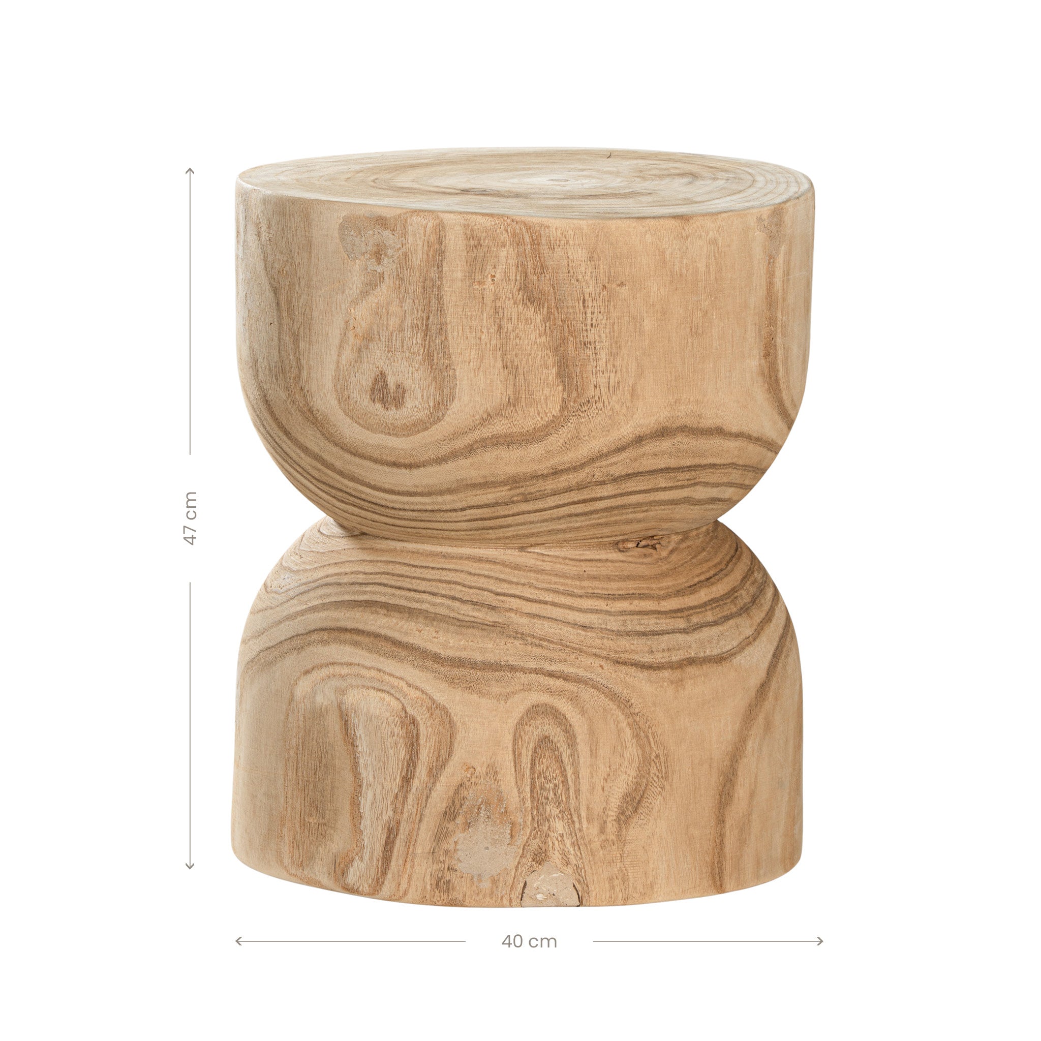 Mava Wooden Stool | Hand-Carved Paulownia Wood – KULALA Living